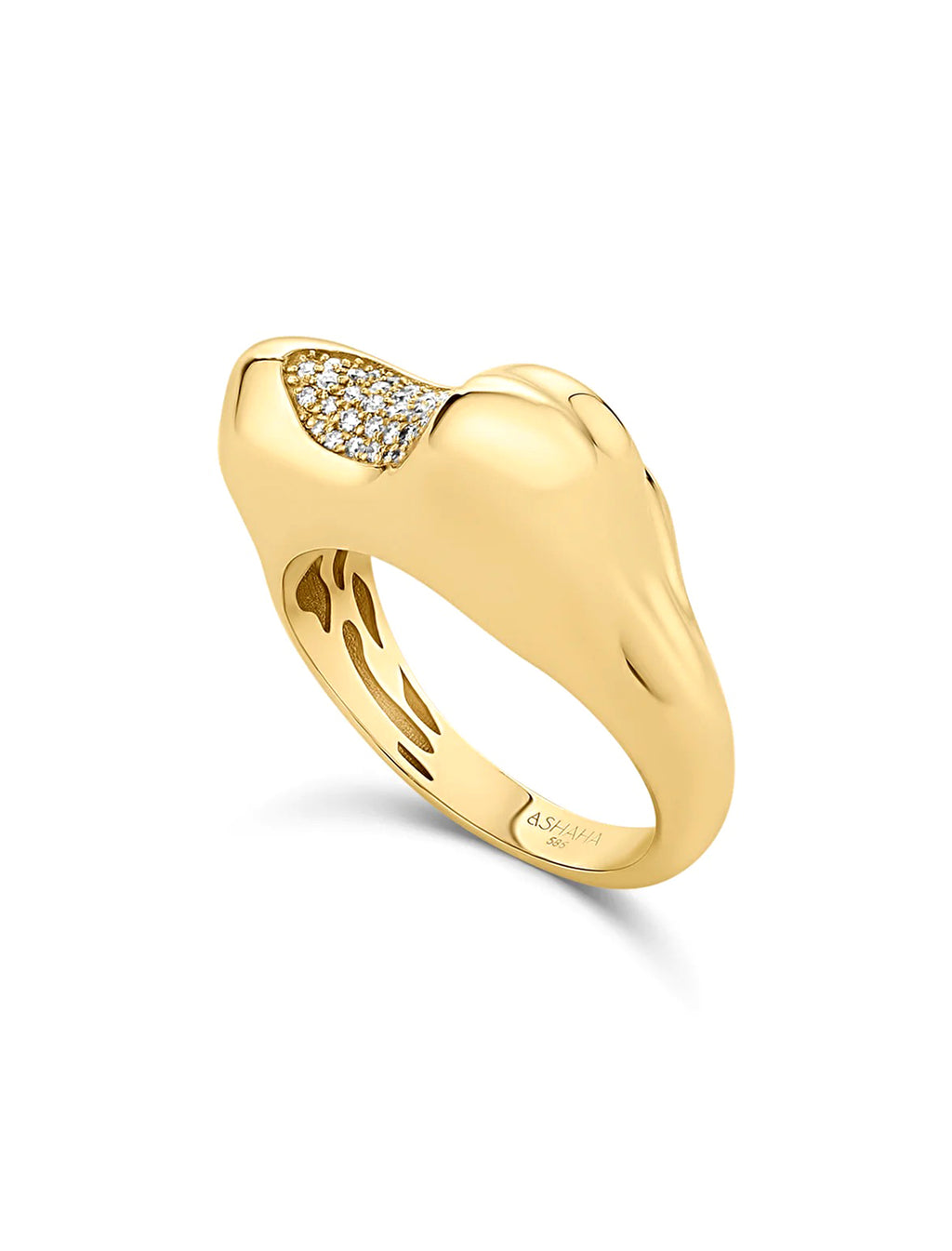 Lyn, 14K Yellow Gold + Diamond Ring – The Conservatory NYC