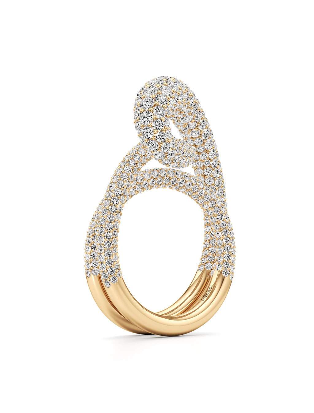 Whirlwind Twist, 18K Yellow Gold + Diamond Pavé Ring – The Conservatory NYC